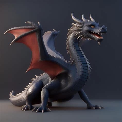Premium Photo 3d Render Dragon Figurine Toy