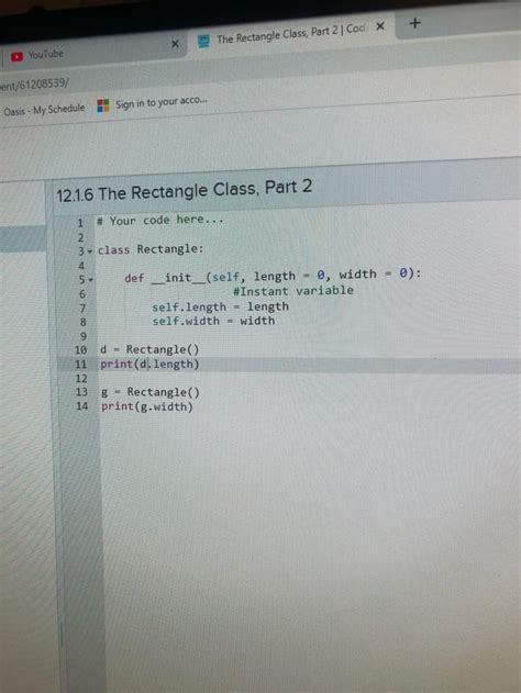 1214 The Rectangle Class Part 1 Answer Rcodehssolutions