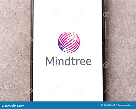 west bangal india october 09 2021 mindtree logo on phone screen