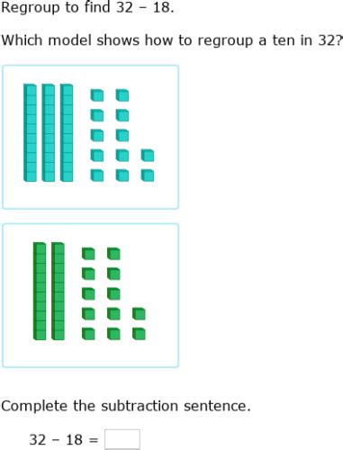 IXL Use Models To Subtract Two Digit Numbers With Regrouping Rd Grade Math