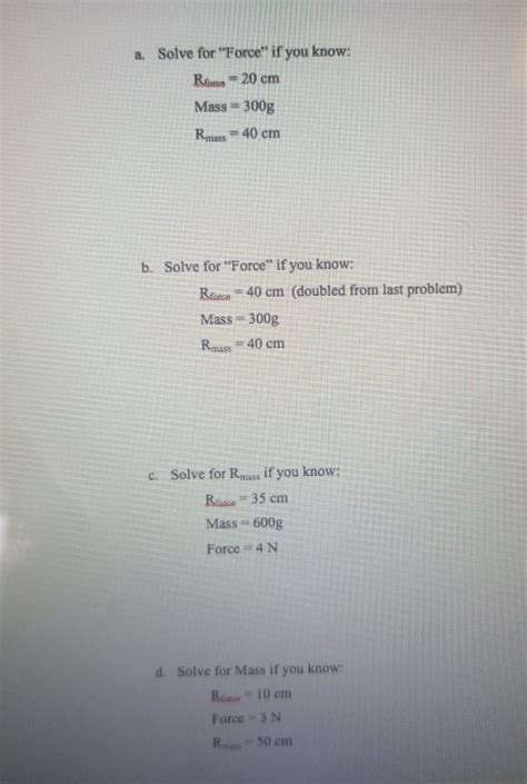 Solved Complete The Data Sets For The Following Chegg Com
