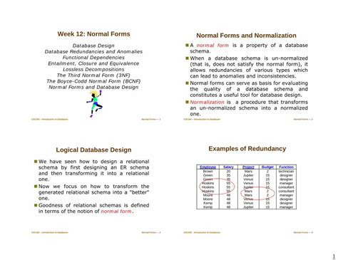 Pdf Week 12 Normal Forms Logical Database Design Normal Forms