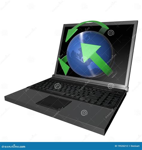 Laptop With Globe Stock Illustration Illustration Of Mobility