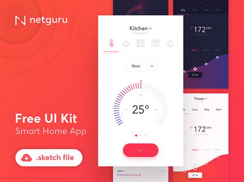 Smart Home App UI Kit Freebie Download Sketch Resource Sketch Repo