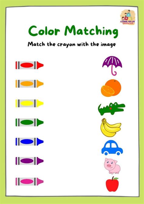 Free Color Match Worksheets En 2024