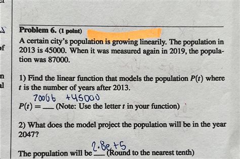 Solved Problem 6 1 ﻿point A Certain Citys Population Is