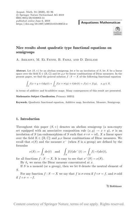 Nice Results About Quadratic Type Functional Equations On Semigroups