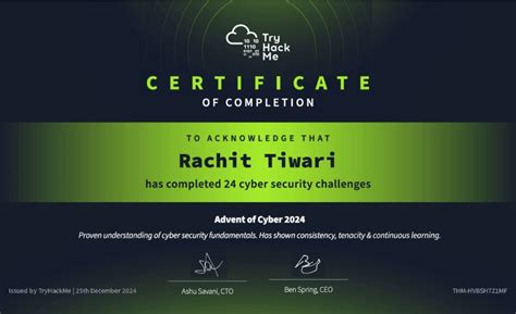 Cybersecurity Tryhackme Adventofcyber2024 Rachit Tiwari
