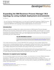 Expanding The IBM Business Process Manager V Topology By Using Multiple Deployment