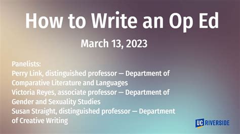 How To Write An Op Ed Youtube