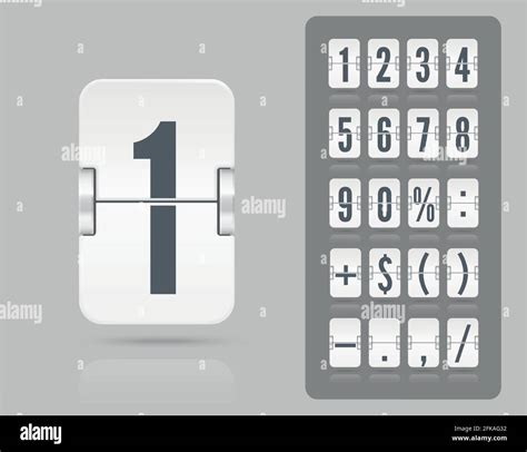 White Analog Flip Airport Board For Countdown Timer On Grey Background