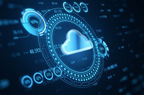 파란색 배경에 인덱스가 있는 최신 클라우드 컴퓨팅 홀로그램입니다 연결 기술 개념입니다 3d 렌더링 3차원 형태에 대한 스톡 사진 및 기타 이미지 Istock