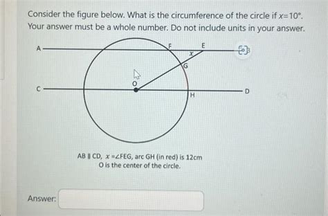Solved Consider The Figure Below What Is The Circumference Chegg