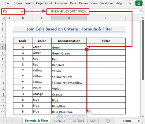 Concatenate Multiple Cells Based On Criteria In Excel Methods