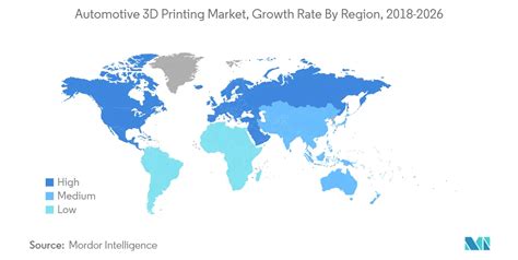 자동차 산업의 3d 프린팅 동향 규모 및 점유율
