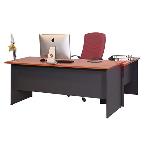Office Table Side Table Office Furniture Meja Pejabat Cherry And Dark Grey Color Selangor