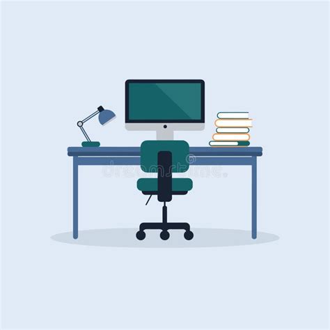 Minimalist Office Workspace With Essential Work Tools Stock Illustration Illustration Of