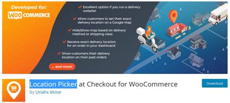delivery location picker at checkout for woocommerce