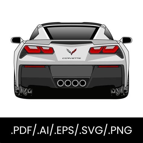 Chevrolet Corvette C7 Vector Art Svgaiepspngpdf4k Etsy