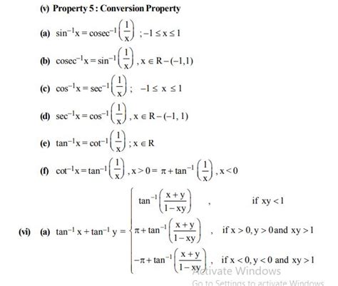 Inverse Trigonometric Function Class Notes Mathematics Chapter