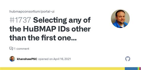 selecting any of the hubmap ids other than the first one default