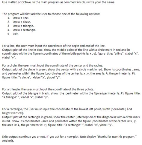 Solved Please Use Either Octave Or Matlab To Solve The