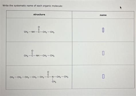 Solved Write The Systematic Name Of Each Organic Molecule Chegg Com