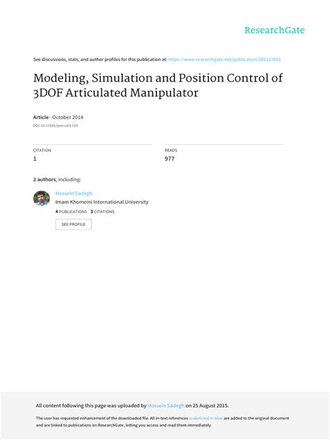 modeling simulation and position control pdf control theory