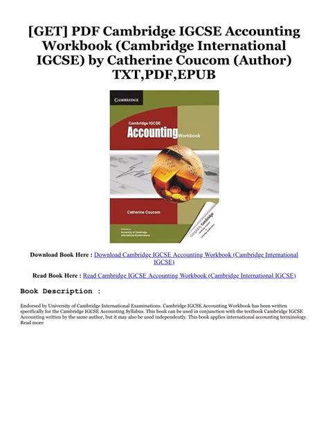 Ppt Epub Read Cambridge Igcse Accounting Workbook Cambridge