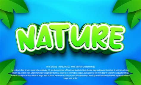 Premium Vector Nature 3d Style Editable Text Effect