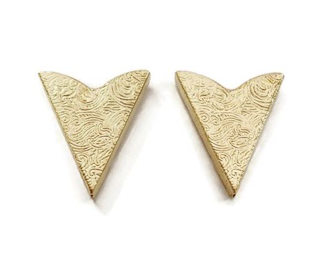 Pair Golden Brass Fancy Scroll Design Country Western Shirt Blouse Collar Tips Made In The Usa