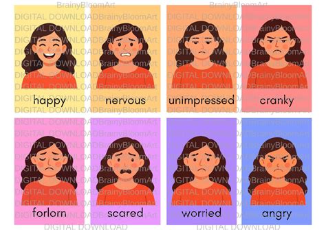 Emotion Flashcards Printable Feelings Aba Therapy Resource Special