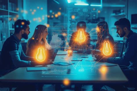 Business Innovation Collaboration Stock Illustration Illustration Of Charts Futuristic 353722805