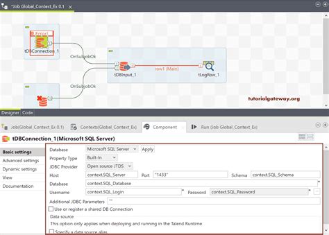 Connect Talend To Db Using Context Group