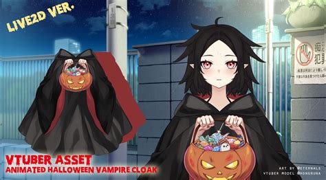Vtuber Asset Animated Halloween Vampire Costume Blanket Live2d Version