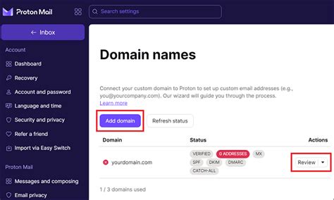 how to use a custom domain with proton mail proton mail proton