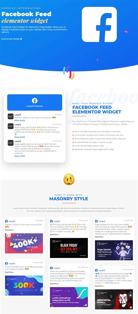 Facebook Feed Official Elementor Addons Plugins And Widgets