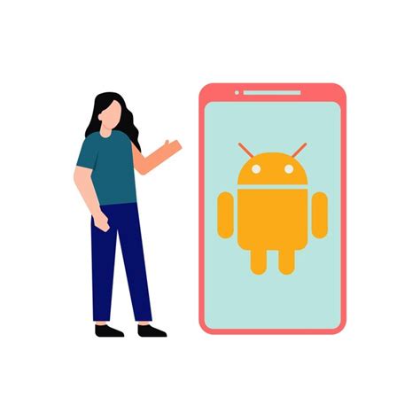 premium vector girl showing android phone device