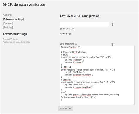 how to configure a dhcp switch for uefi and non uefi boot community