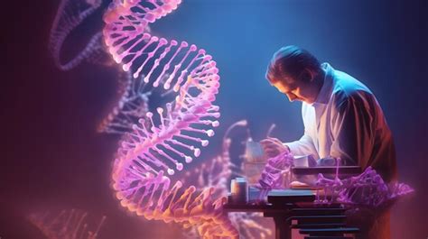 Premium Ai Image Professional Scientist Making Research Over Dna