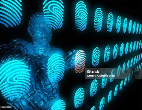 미래 기술 지문 지문 인식 및 스캐닝 및 식별 인공 지능 및 데이터 전송 3차원 형태에 대한 스톡 사진 및 기타 이미지 3차원 형태 개념 개성 개념 Istock