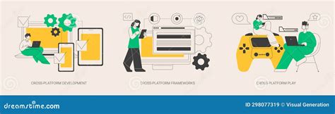 Cross Platform Software Abstract Concept Vector Illustrations Stock Illustration Illustration