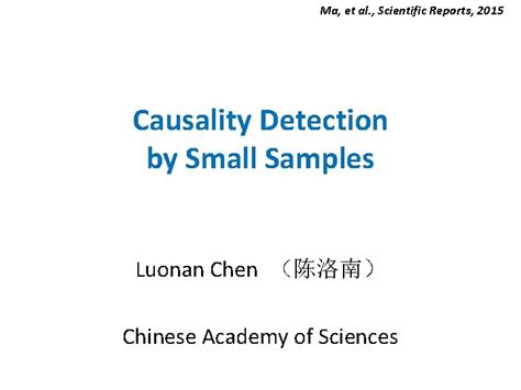 Ma Et Al Scientific Reports 2015 Causality Detection