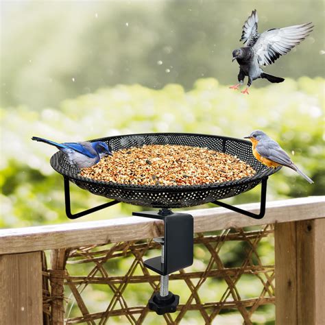 Cqairiou Premium Deck Railing Bird Feeder Tray For Balcony