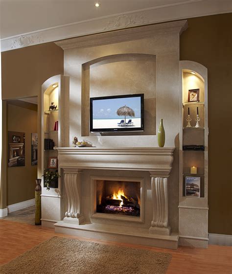 Stone Fireplace Mantel For A Contemporary Home Big Chimney Fireplaces Tv Arch Design