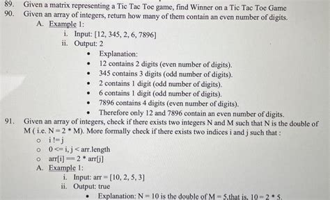 Solved Given A Matrix Representing A Tic Tac Toe Game Chegg