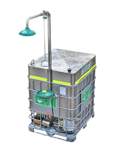Portable Safety Shower And Eyewash 1250l With Solar Power And Insulation