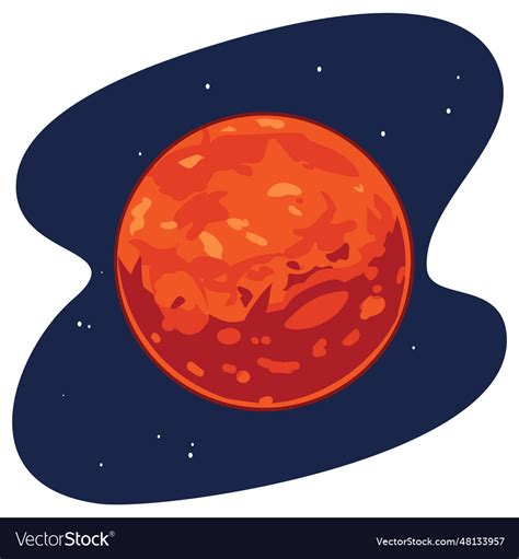 Planet Mars Cartoon Drawing Royalty Free Vector Image