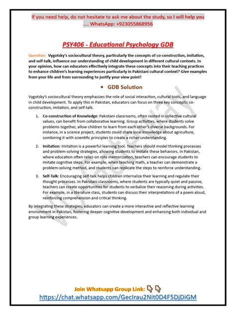 Vygotsky In Pakistani Classrooms Pdf Learning Thought