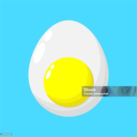 계란 슬라이스 재미 만화 귀여운 닭고기 달걀 건강 식품 개념 흰색 배경 벡터 일러스트 레이 션 플랫 스타일에 고립 된 아이콘 만화 캐릭터 가금류에 대한 스톡 벡터 아트 및